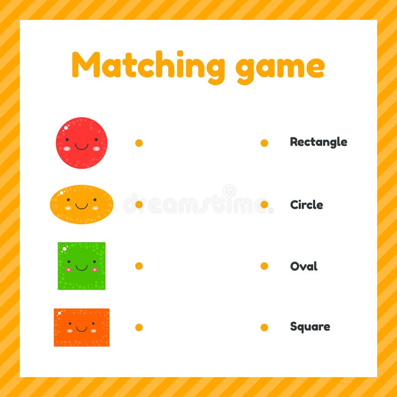 Illustration. Geometric Figures for Kids. Matching Game Stock ...