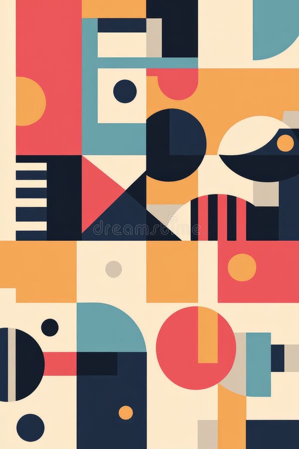 Illustration of a Geometric Pattern Made Up of Squares, Rectangles, and ...