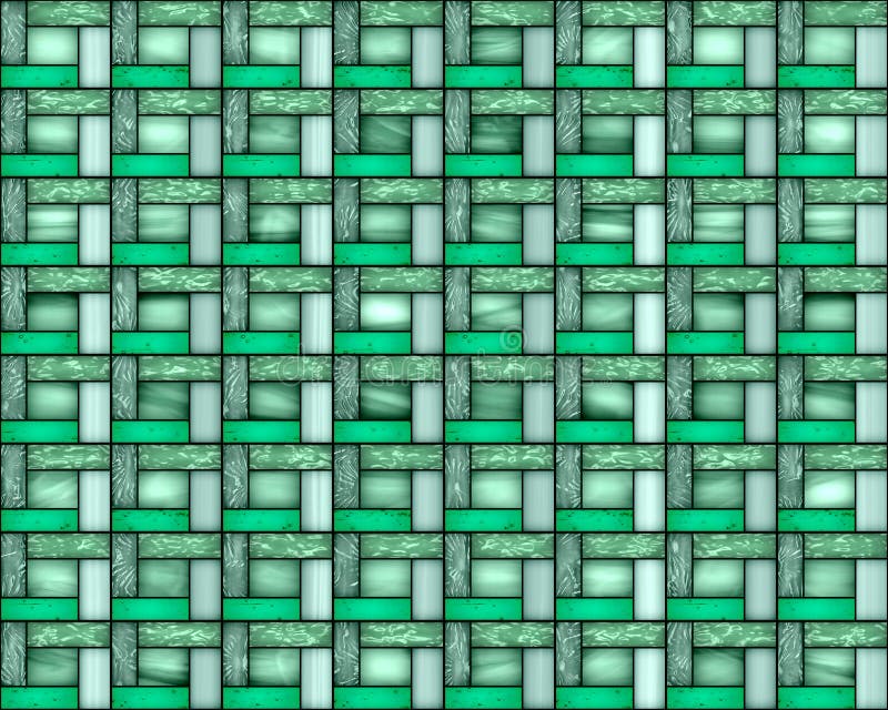 Illustration of Geometric Pattern and Stained Glass Style in Green ...