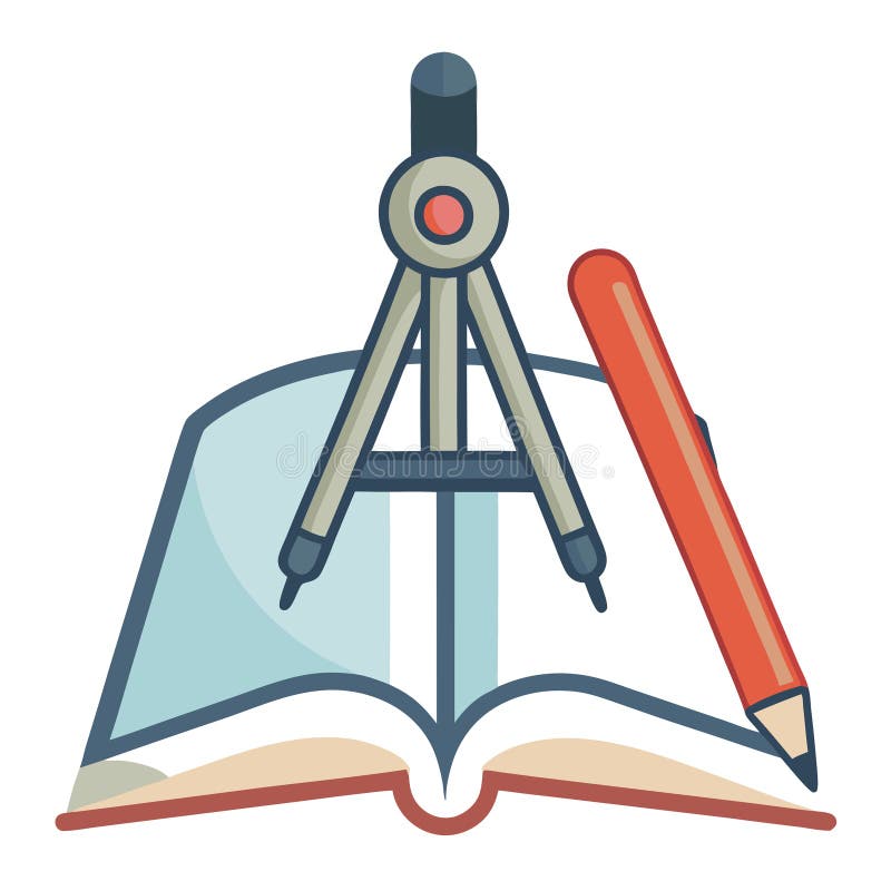 Compass with Pencil for Geometry Icon. Vector Illustration of a Compass ...
