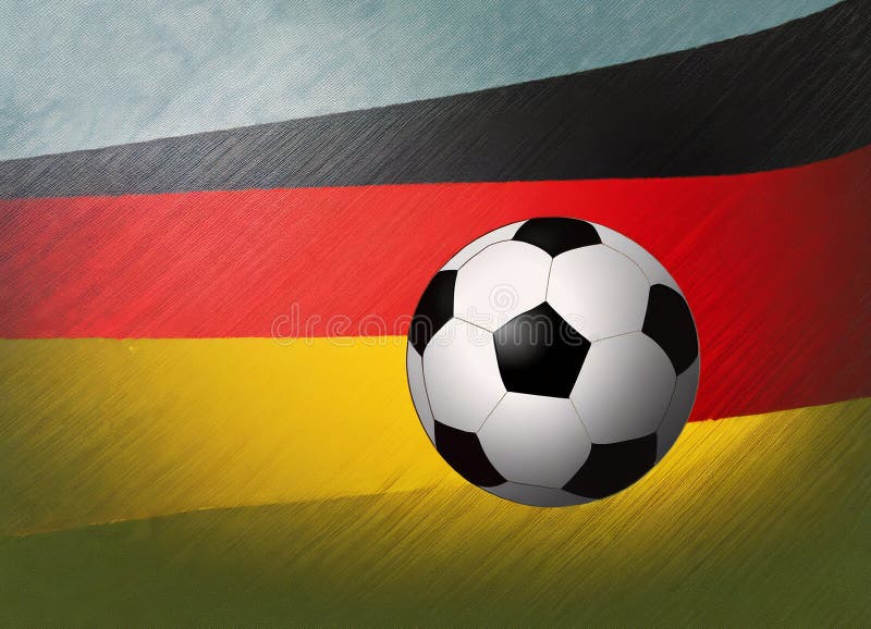 Illustration of a German Flag with the Soccer Ball Stock Illustration ...