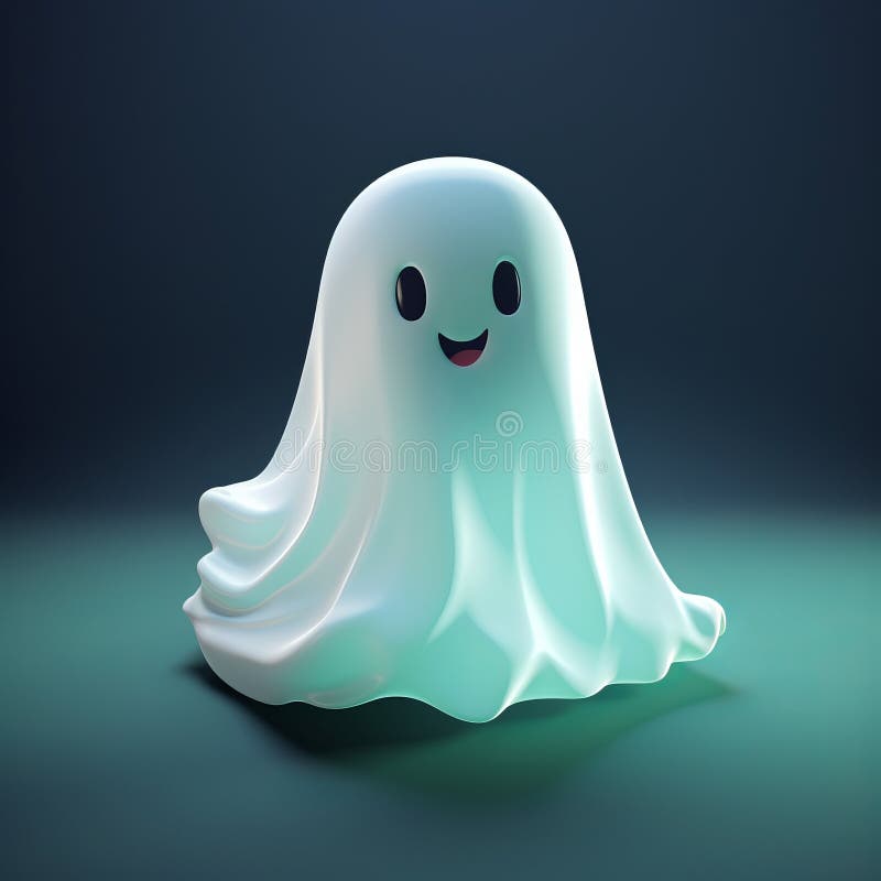 An Illustration Of A Ghost On A Dark Background Stock Illustration Illustration Of Funny
