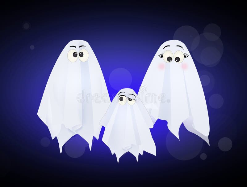 Family of ghosts stock illustration. Illustration of spooky - 73876597