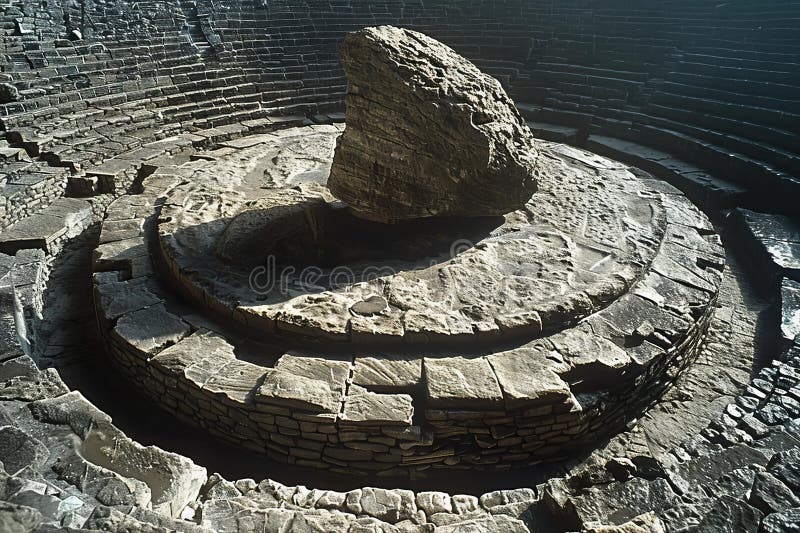 Illustration of Giant Rock Sits in the Center of an Ancient Circular ...