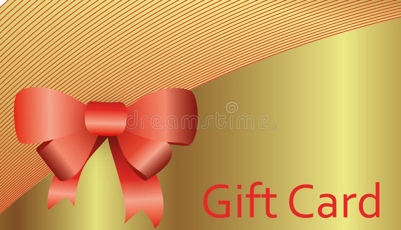 Gift Card with Bow and Ribbon Stock Illustration - Illustration of ...