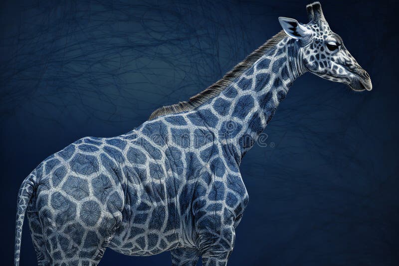 Giraffe on a Dark Blue Background Stock Illustration - Illustration of ...