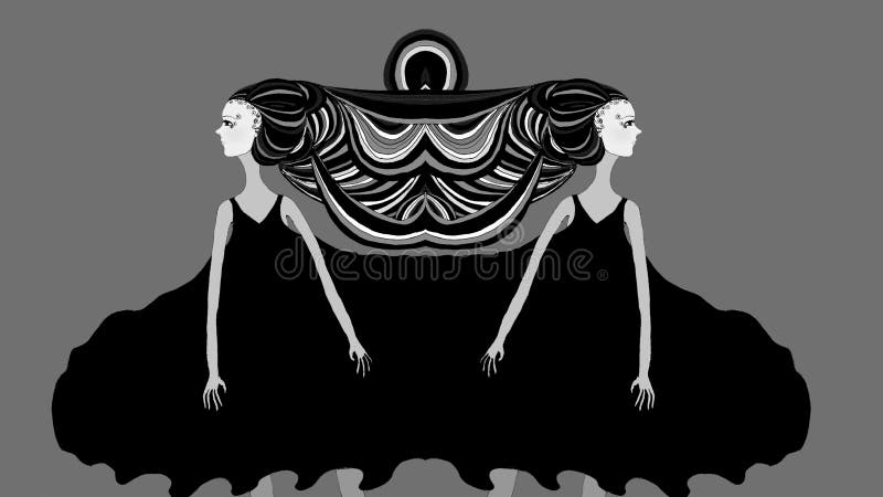 Illustration of a Girl with Dramatic Hair Stock Illustration ...