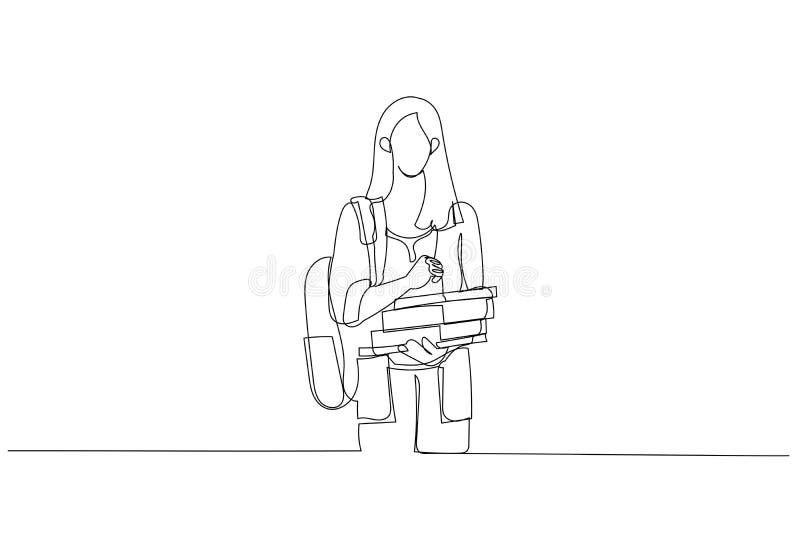 One Line Drawing Student Writing Stock Illustrations – 171 One Line ...
