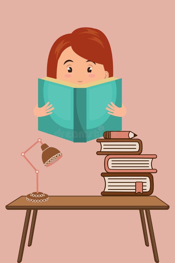 Girl Studying Stock Illustrations – 20,552 Girl Studying Stock ...