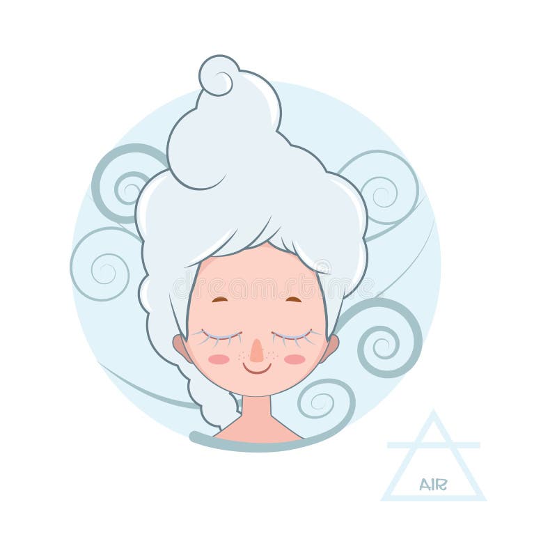 Illustration of a Girl Symbolizing Air Element Stock Vector ...