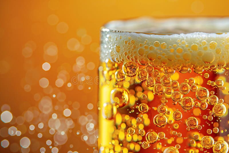 A Glass of Beer, with Foam Bubbles and Yellow, High Quality, High ...