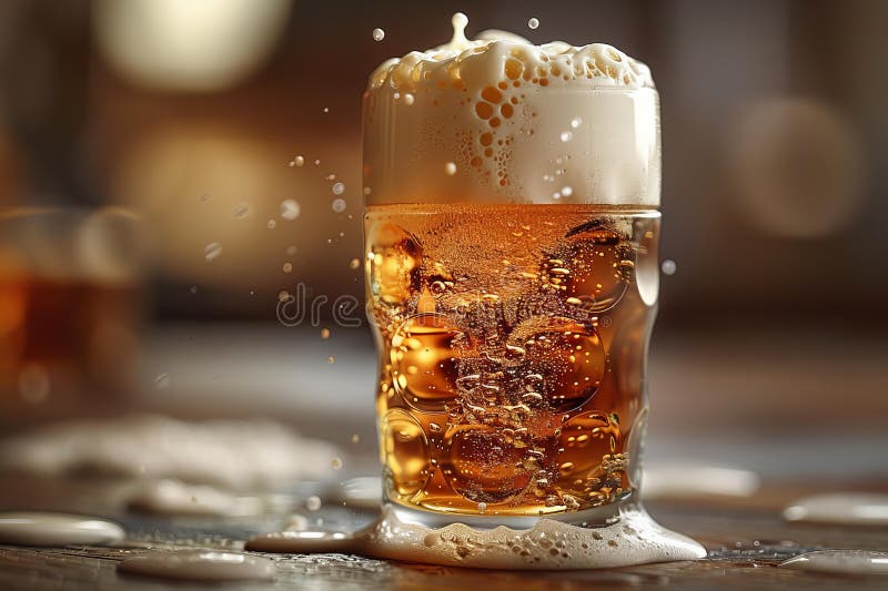 Illustration of Glass of Beer with a Splash of Milk, High Quality, High ...