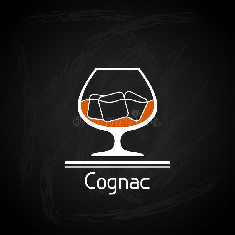 Illustration with Glass of Cognac for Menu Cover Stock Vector ...