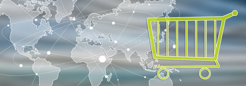 Concept of Global E-commerce Stock Illustration - Illustration of ...