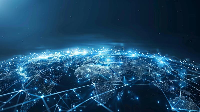 Illustration of Global Network Communication Infrastructure Using ...