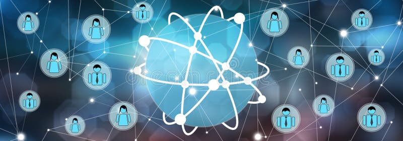 Concept of Global Social Network Stock Illustration - Illustration of ...