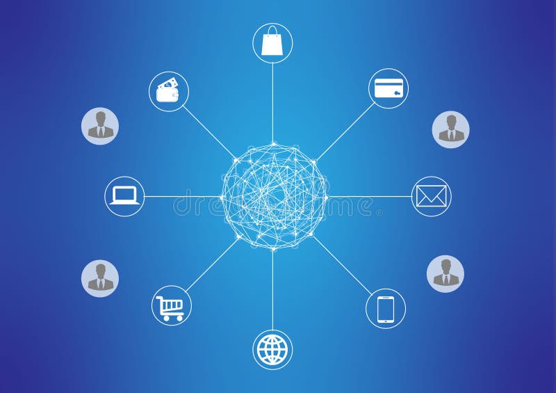 Illustration of a Global Social Network Concept with Connected Icons on ...