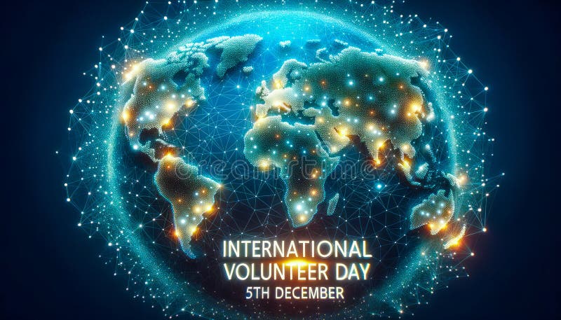 Illustration of Global Volunteer Network Depicted by Connected Dots on ...