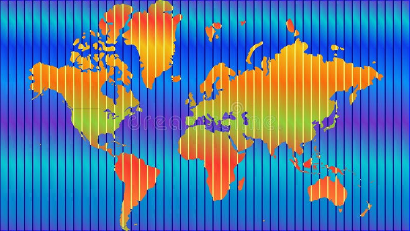 Illustration of Globe Map with Geometric Shapes Pattern Imposed Stock ...