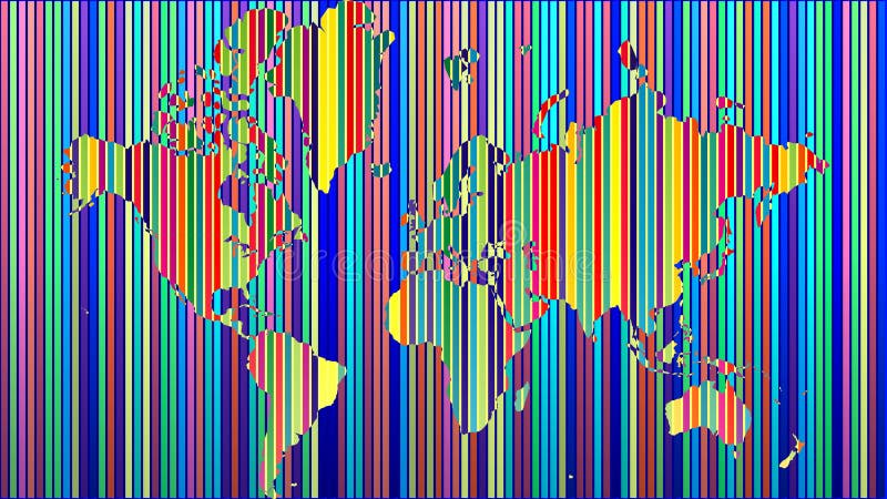 Illustration of Globe Map with Geometric Shapes Pattern Imposed Stock ...