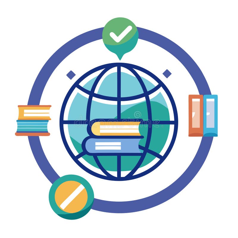 Global Education and Learning: Books, Globe, and Verification Concept ...