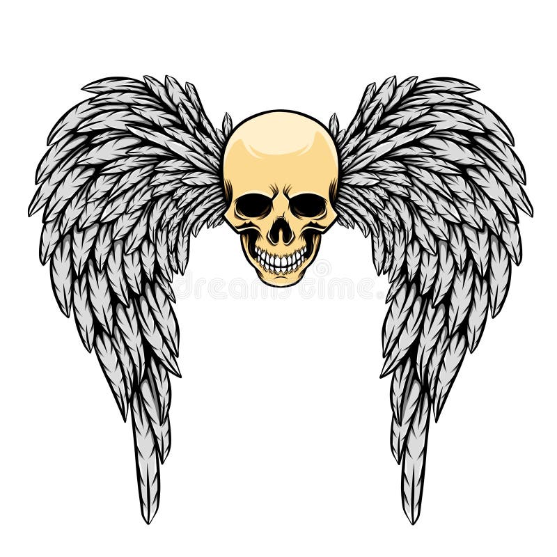 The Glossy Head with the Big Angle Wings Stock Vector - Illustration of ...