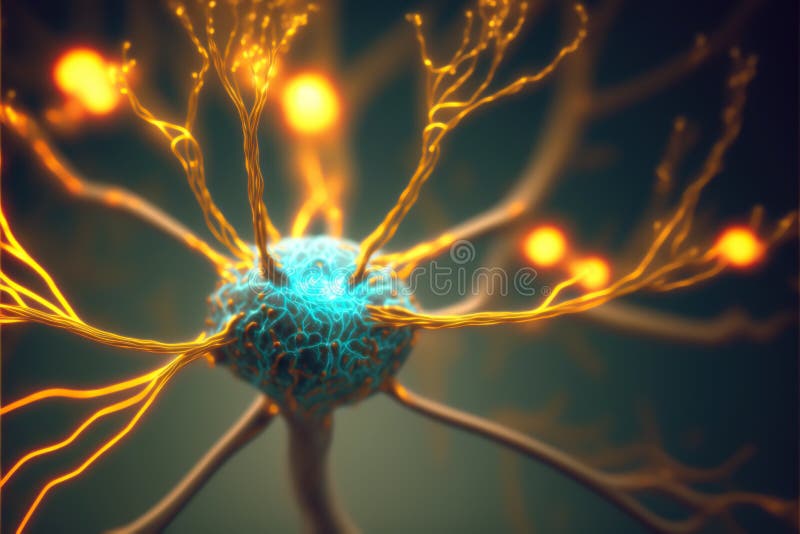 The Glow of the Brain at a Singularity Stock Illustration ...