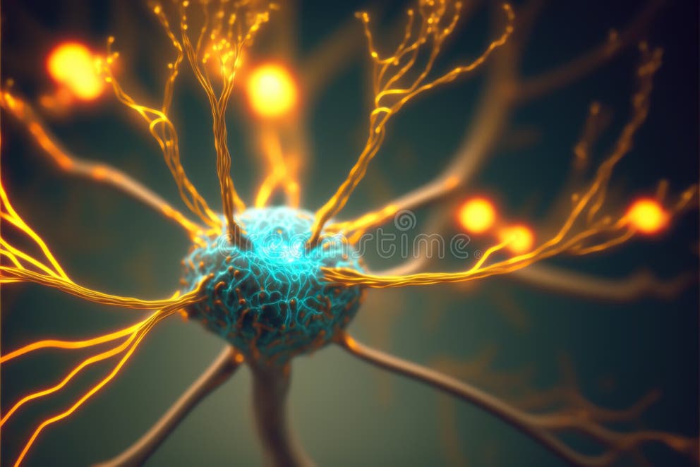 The Glow of the Brain at a Singularity Stock Illustration ...