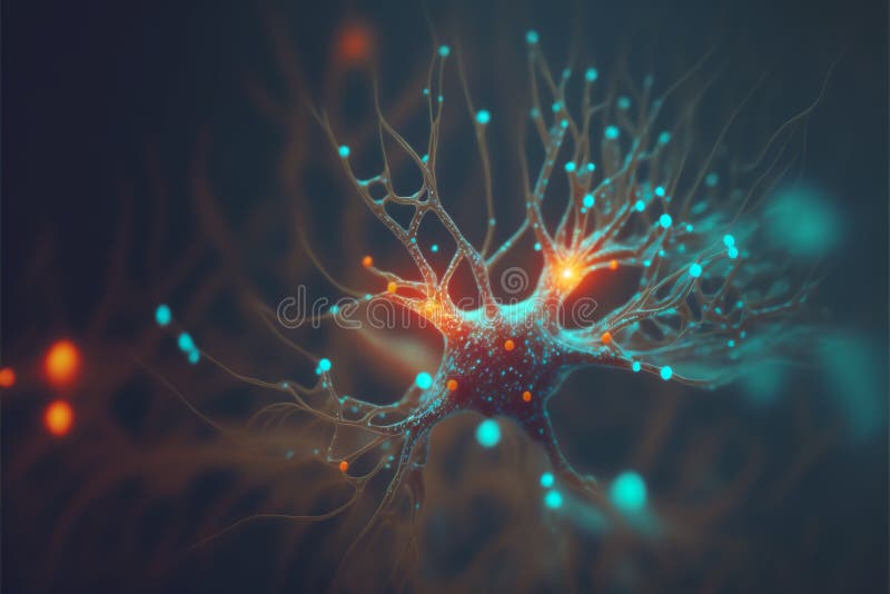 The Glow of the Brain at a Singularity Stock Illustration ...