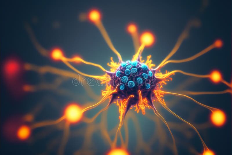 The Glow of the Brain at a Singularity Stock Illustration ...