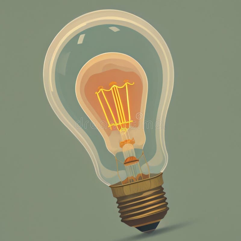 Illustration of a Glowing Bulb. Stock Illustration - Illustration of ...