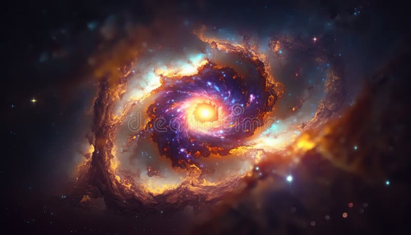 A Glowing Spiral Galaxy in Deep Space Stock Illustration - Illustration of astral, galaxy: 272790329
