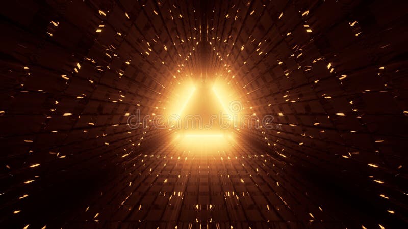 Illustration of Glowing Yellow Lines that Make a Triangle Stock ...