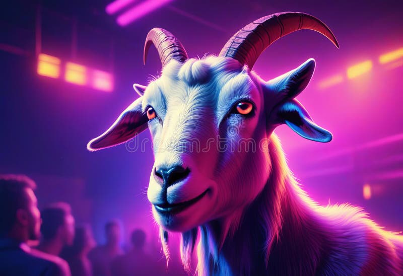 Illustration of Goat with Bright Neon Illumination Stock Illustration ...