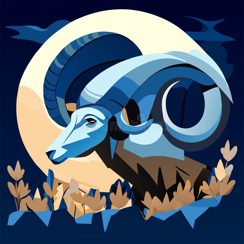 Goat on the moon stock vector. Illustration of computer - 41893665