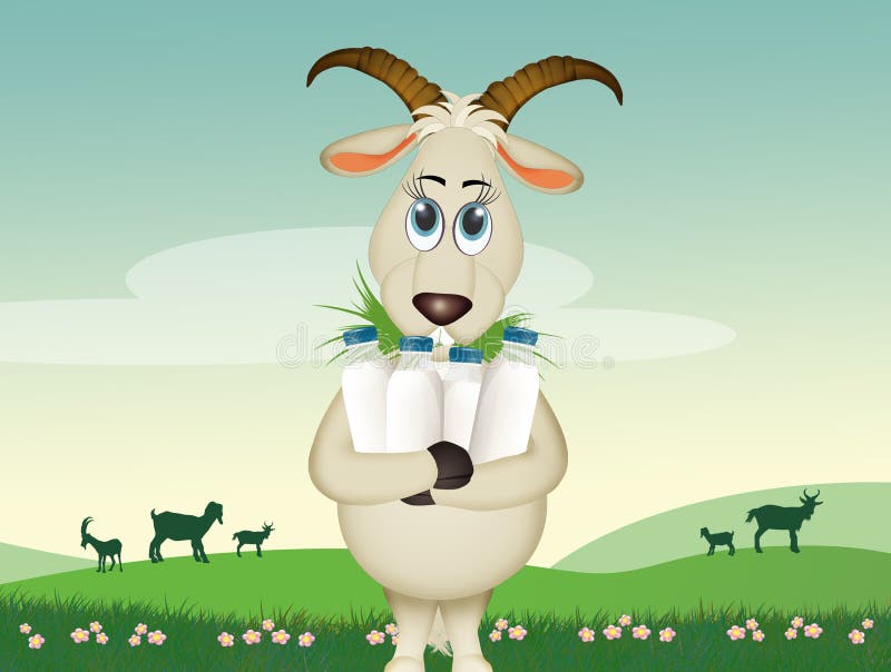 Illustration of Goat with Milk Stock Illustration - Illustration of ...