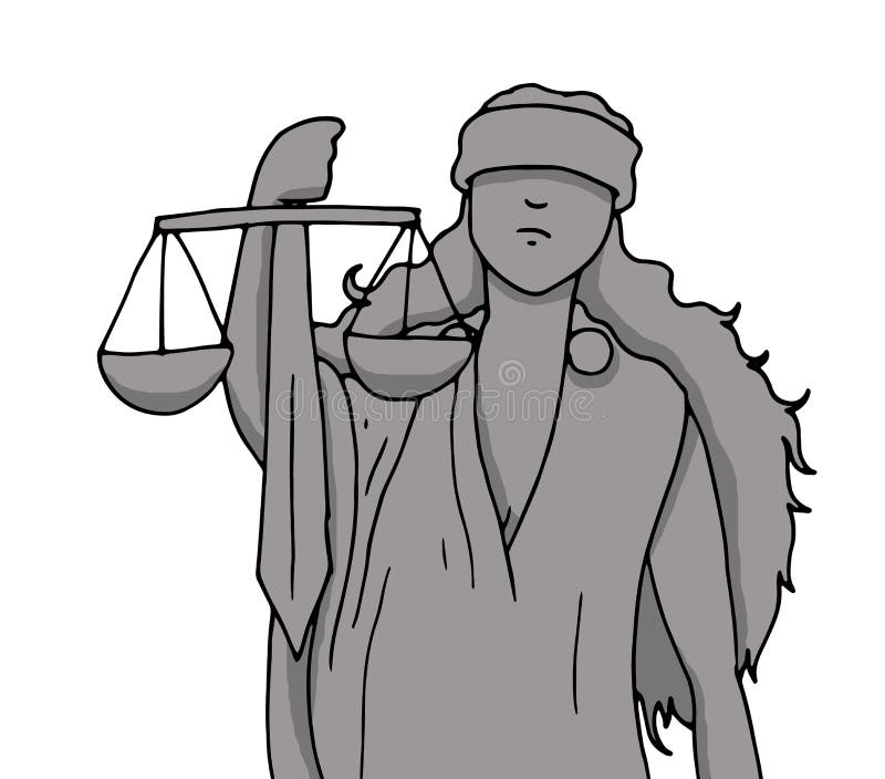 Illustration of the Goddess of Justice with the Symbol of the Balance ...
