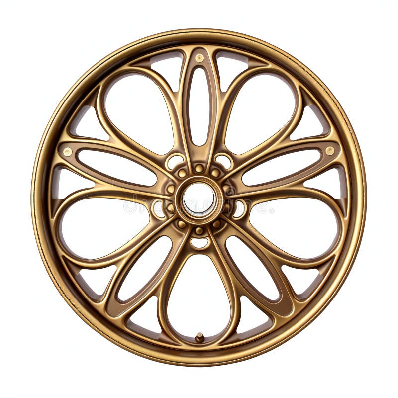 Gold Alloy Wheel Isolated on White Background Stock Illustration ...