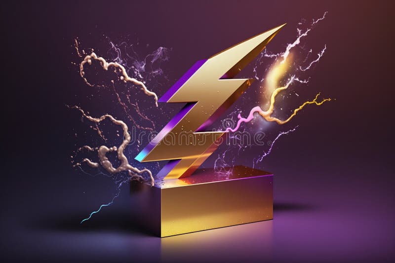 Colored lightning isolated stock illustration. Illustration of glossy ...