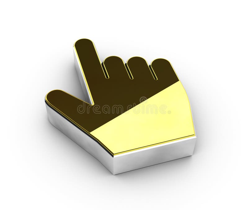 Illustration of Gold Click Symbol on White Background Stock ...