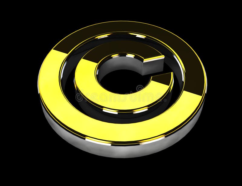 Illustration of Gold Copyright Symbol on Black Background Stock Photo ...