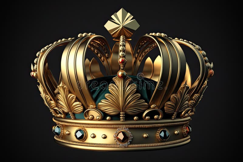 Illustration of a Gold Crown Set with a Single Gem, with No Other ...