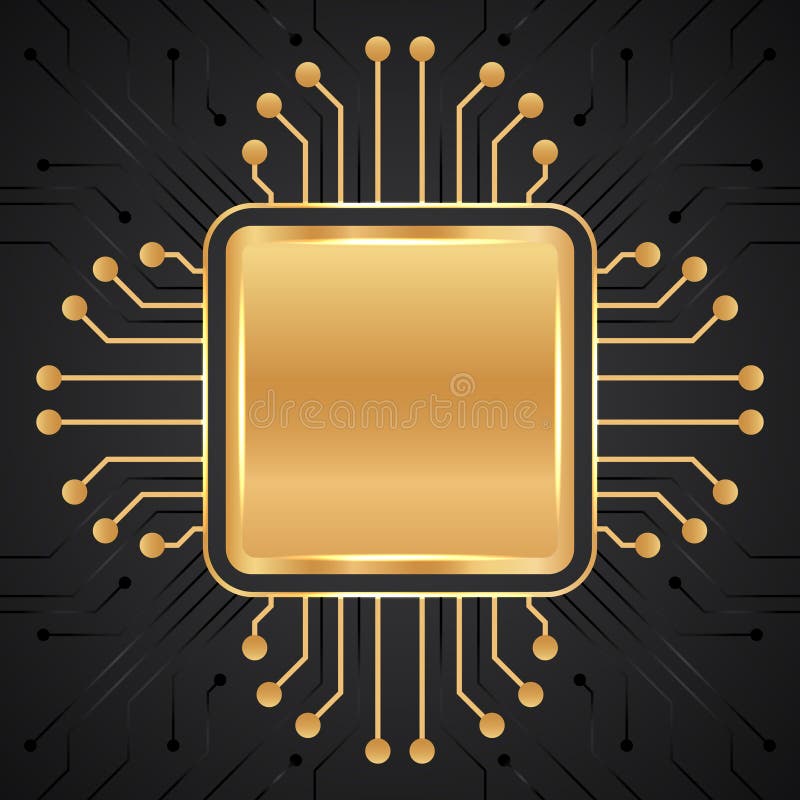 Gold Electronic Circuit Design Stock Vector - Illustration of ...