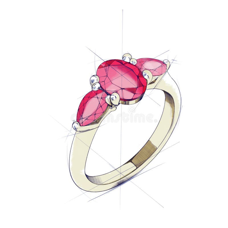 Illustration of a Gold Jewellery Ring. Isolated Object on White ...
