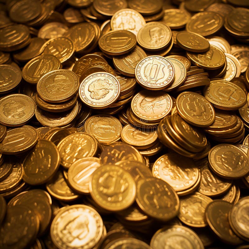 Illustration of Gold Money Coins. Generative AI Stock Illustration ...