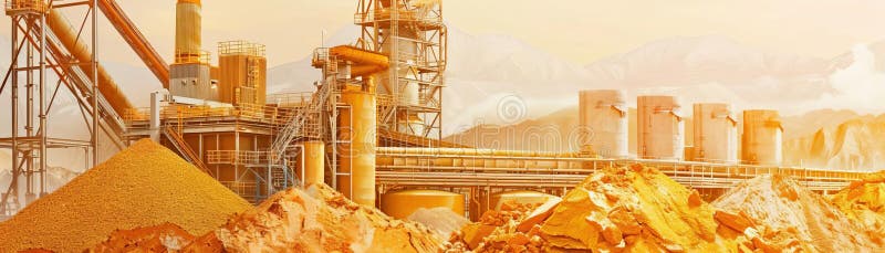 Illustration of a Gold Processing Plant with Bright and Lively Colors ...