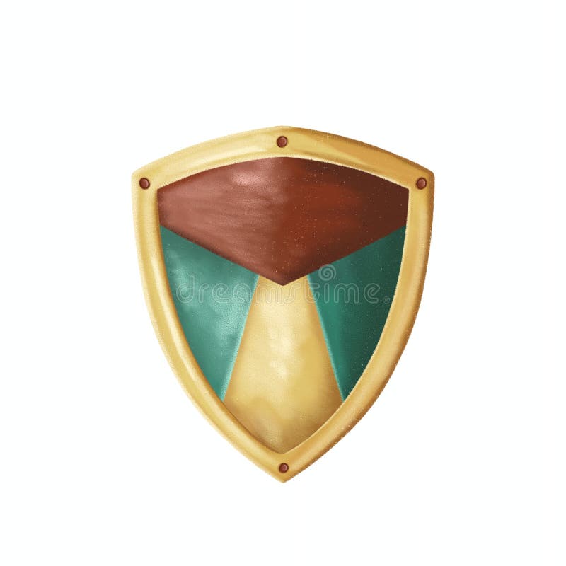 Illustration of a Gold Shield Representing Protection, Security, and ...
