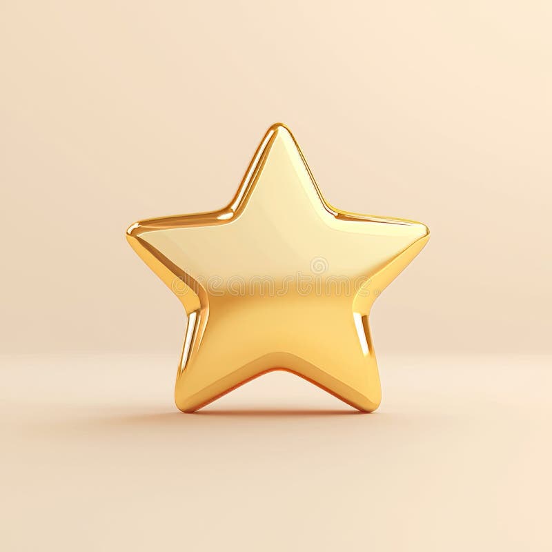 Illustration of Gold Star Cartoon Style in 3D. Stock Image - Image of ...