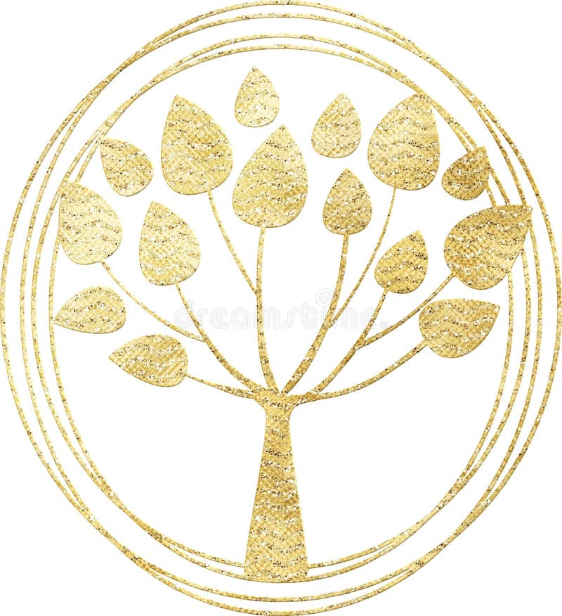 Illustration of Gold Glittery Twisted Lines on a White Background Stock ...