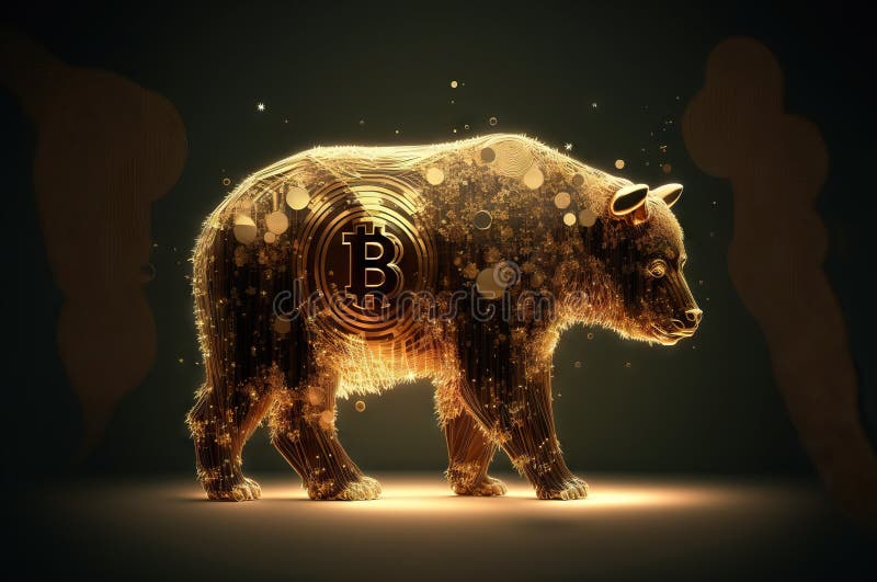 Illustration of the Golden Bull. Bitcoin Symbol Stock Illustration ...